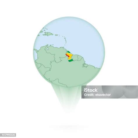 가이아나지도 가이아나지도와 깃발이있는 세련된 위치 아이콘 0명에 대한 스톡 벡터 아트 및 기타 이미지 0명 가이아나의 국기 그림자 Istock