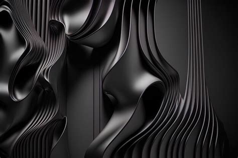 Premium Photo Black Undulating Abstract Design Background