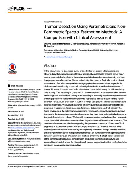 pdf tremor detection using parametric and non parametric spectral