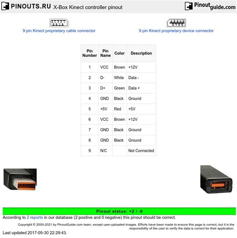 X Box Kinect Controller Pinout Signals