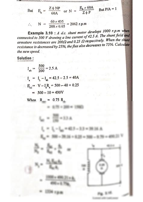 SOLUTION Speed Equation Of D C Motor Simple Problem Solution Also Electrical Technology Engg