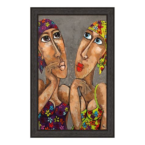 Tableau Deux Femmes Bandanas à Fleurs Ambiance Cadres