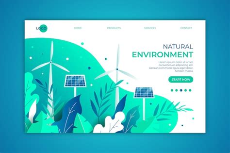 환경 방문 페이지 템플릿 무료 벡터