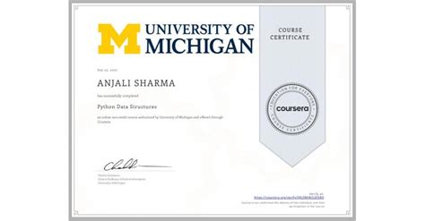 Anjali On Linkedin Completion Certificate For Python Data Structures