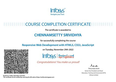 Srividhya Chennamsetty On Linkedin Webdevelopment Infosysspringboard Paceits