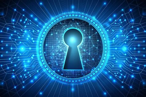 Digital Keyhole Illustration Futuristic Network Security Or Data Encryption Graphic Concept For