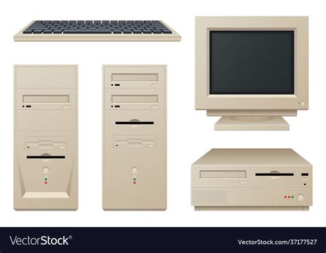 Old Vintage Computer Royalty Free Vector Image