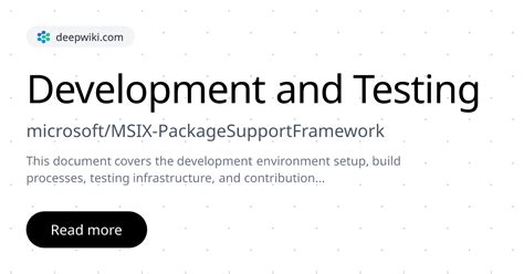 Development And Testing Microsoftmsix Packagesupportframework Deepwiki