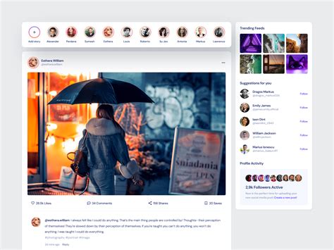 Social Media Feed Ui Cards Horizon Ui By Horizon Ui On Dribbble