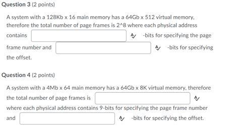 Solved Question 3 2 Points A System With A 128kb X 16 Main