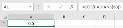 Excel COS Function