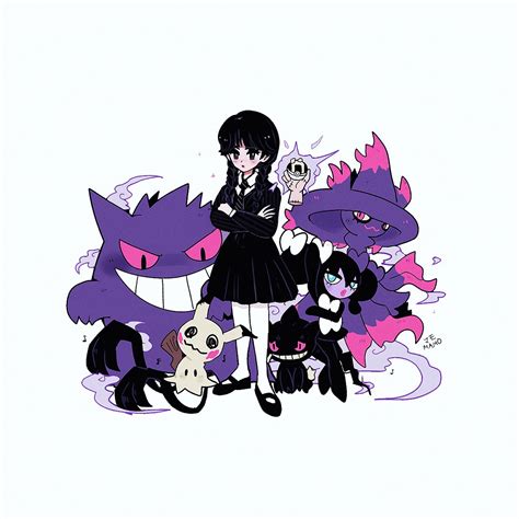 Gengar Mimikyu Mismagius Banette Wednesday Addams And 2 More