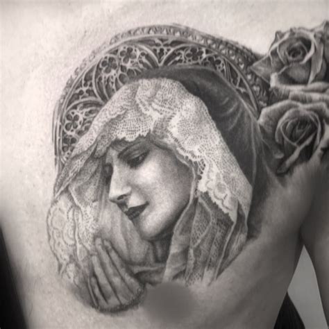 마리아타투 블랙앤그레이타투 가슴타투 종교타투 블그 타투열 Tattooer Yeol