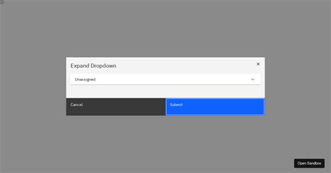 Carbon Modal Dropdown Bug Codesandbox