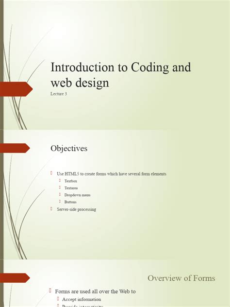 Lecture Html Forms Pdf Html Element World Wide Web