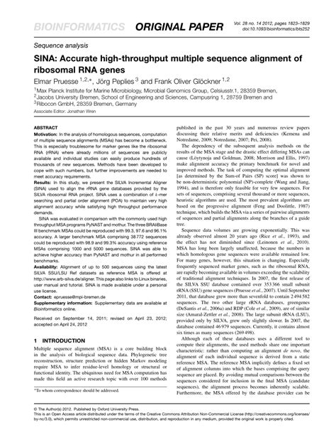 Pdf Sina Accurate High Throughput Multiple Sequence Alignment Of Ribosomal Rna Genes