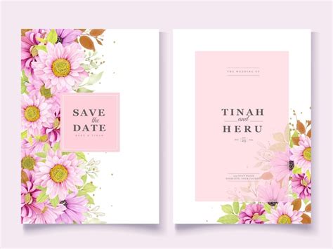 분홍색 꽃 프레임과 배경 디자인 무료 벡터