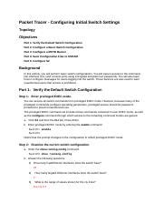Packet Tracer Configuring Initial Switch Settings Docx Packet Tracer Configuring Initial