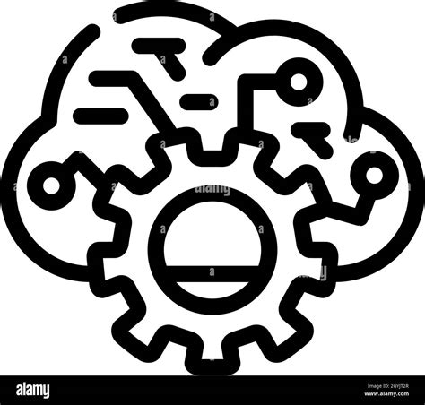 Cloud Data Erp Line Icon Vector Illustration Stock Vector Image And Art
