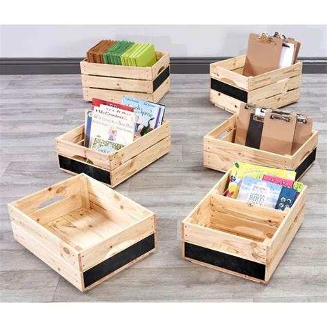 Cosy Wooden Storage Crates Set Of 6