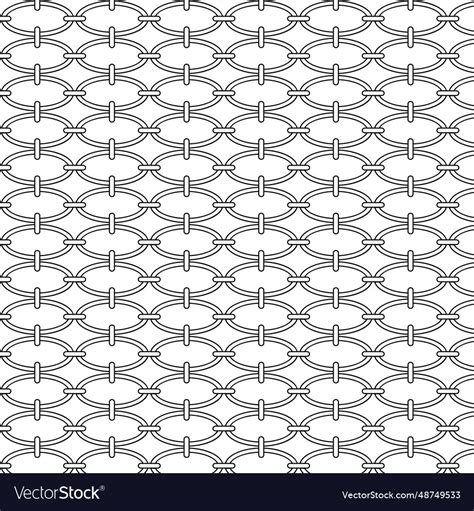 Black Line Interlocking Mod Ovals Seamless Vector Image Black Line Interlocking Mod Ovals Seamless Vector Image