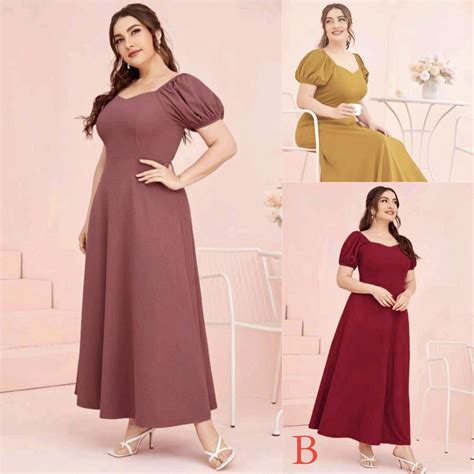 Plus Size Elegant Long Dress Woman Solid Maxi Dress Fit To Xl