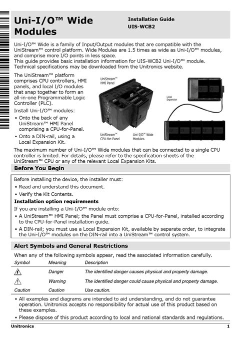 Unitronics Uni I O Uis Wcb2 Installation Manual Pdf Download Manualslib