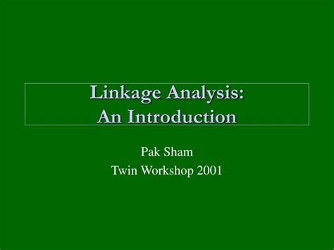 Ppt Linkage Analysis An Introduction Powerpoint Presentation Free
