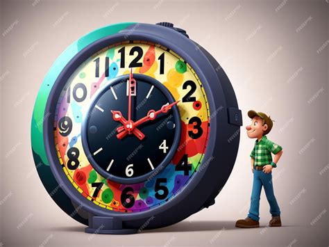 Premium Photo Big Analog Clock Cartoony Colorful