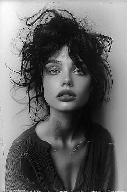 Retrato De Una Hermosa Mujer Joven Morena Prostituta Viejo Retró