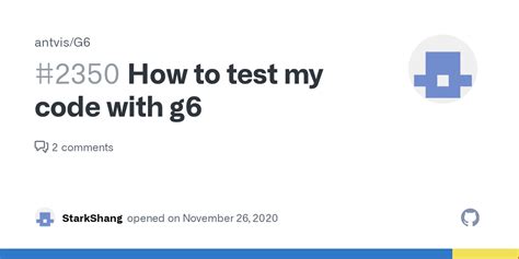 How To Test My Code With G6 · Issue 2350 · Antvisg6 · Github