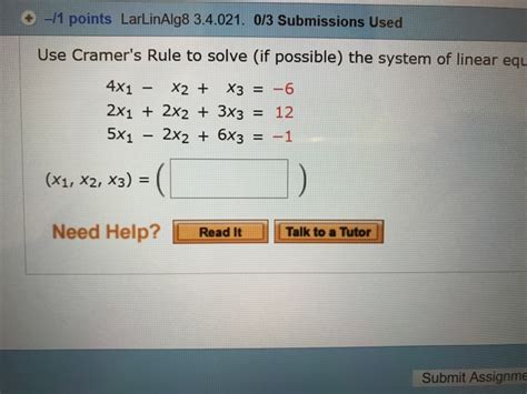 Solved Points LarLinAlg Submissions Used Chegg Com