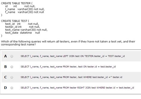 Solved Create Table Tester Id Int Not Null Iname