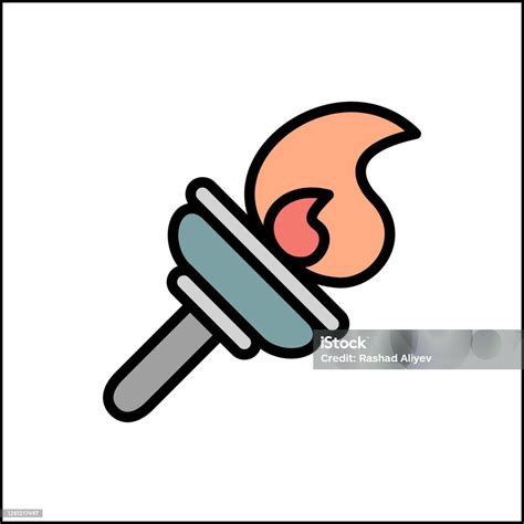 불타는 미국 국기 아이콘 Ui 및 Ux 웹 사이트 또는 모바일 응용 프로그램에 대한 미국 아이콘의 윤곽 벡터 요소와 간단한 색상 7월에 대한 스톡 벡터 아트 및 기타 이미지