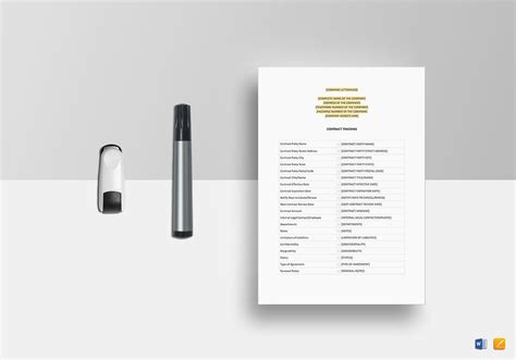 Contract Tracking Template In Word Apple Pages