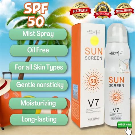 【hot】 Effective Sunblock V7 Korean Sunscreen Spray Lotion Spf50 Instant