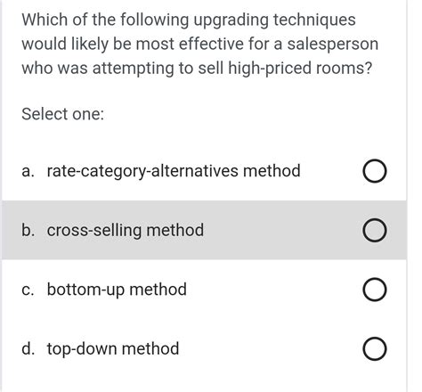 Solved Which Of The Following Upgrading Techniques Would