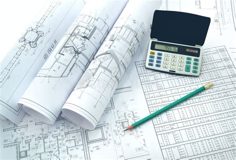 Project Drafts And Their Calculation Stock Photo Image Of Color Growth