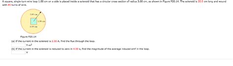 Solved A Square Single Turn Wire Loop 1 00 Cm On A Side Is Chegg Com