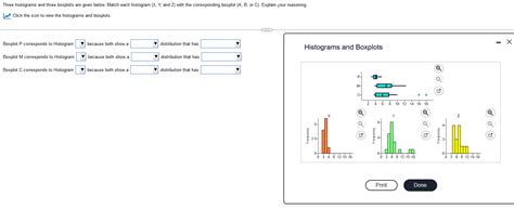 Three Histograms And Three Boxplots Are Given Studyx