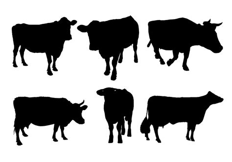 Cow Silhouette Vector 93920 Vector Art At Vecteezy