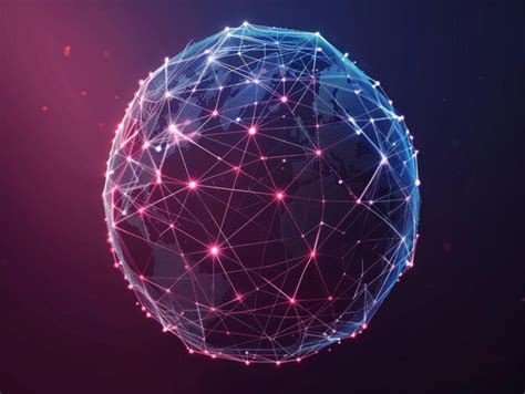 Abstract 3d Rendering Of A Glowing Globe With Connected Lines And