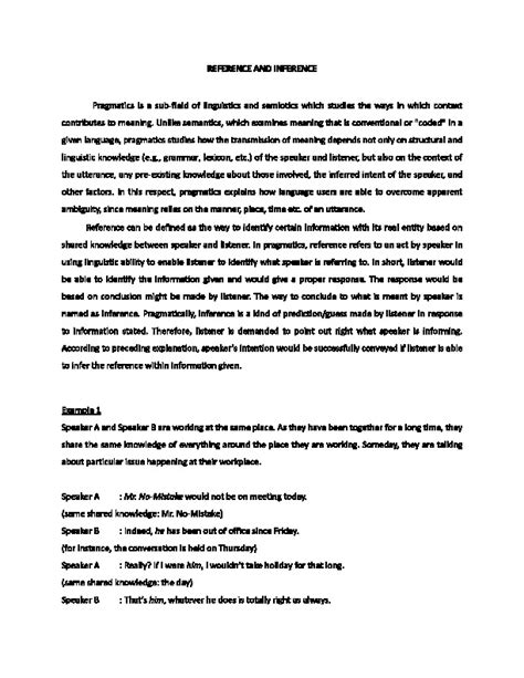 Pragmatic Reference And Inference Pdfcoffeecom