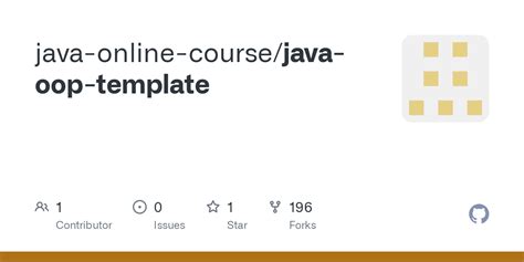 GitHub Java Online Course Java Oop Template