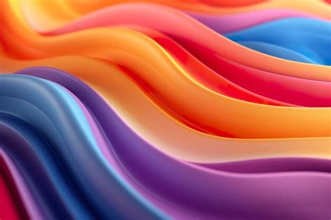 Premium Ai Image Abstract 3d Render Colorful Background Design With Soft Wavy Waves Modern