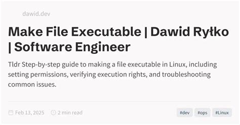 Make File Executable Dawid Ryłko Software Engineer