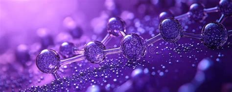 Close Up View Of Molecular Structure On Vibrant Purple Background