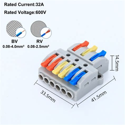 Quick Electrical Cable Splice Small Wiring Connector Universal Compact Push In Terminal Blocks