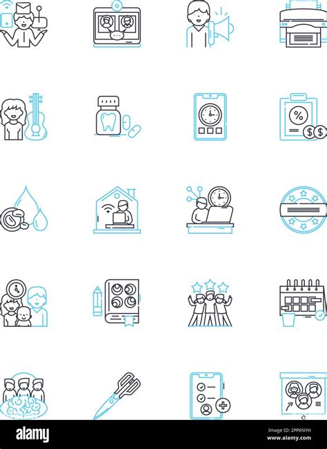 Business Equipment Linear Icons Set Copier Printer Scanner Fax Shredder Projector Monitor