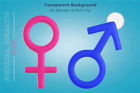 Premium Psd Gender Symbol Sexual Health Day Concept Isolated 3d